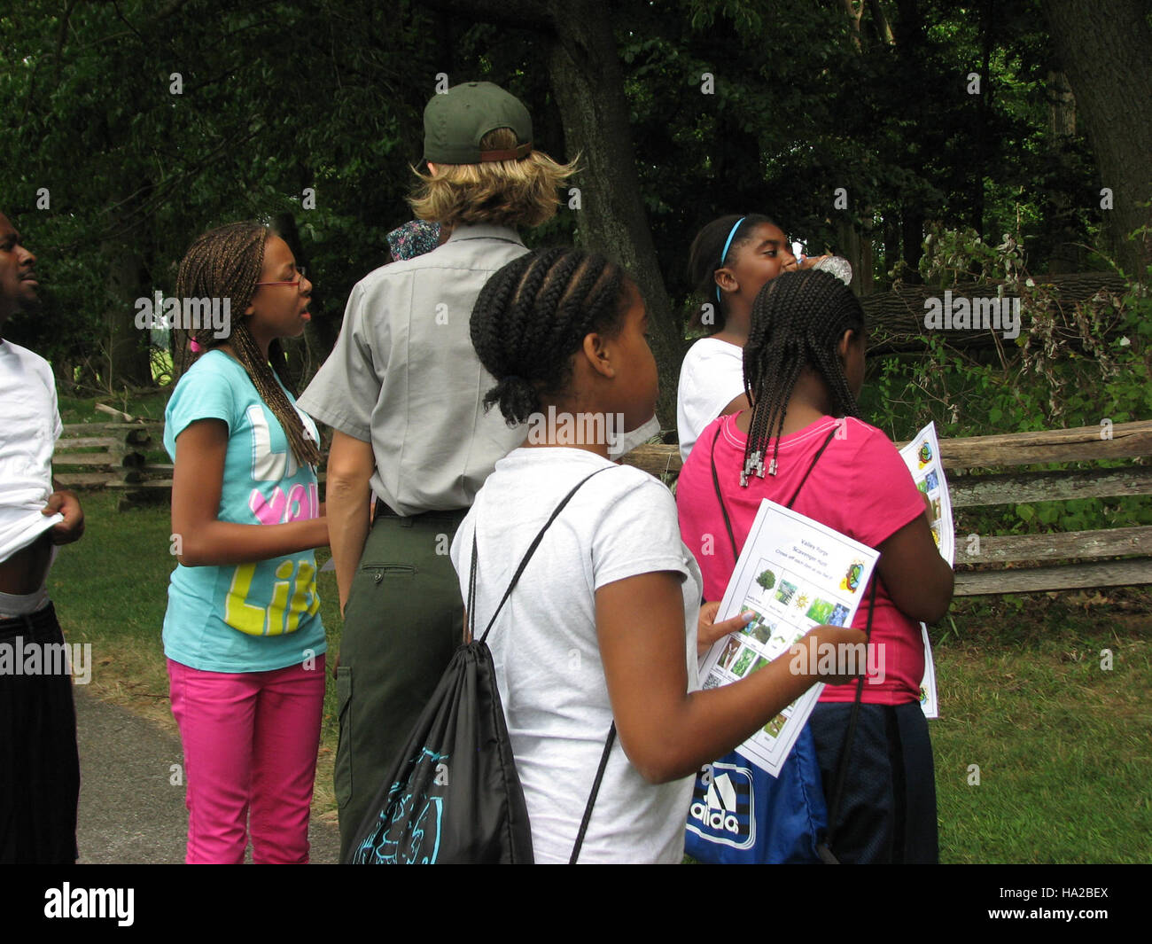 This image shows a peaceful nature walk through Valley Forge National ...