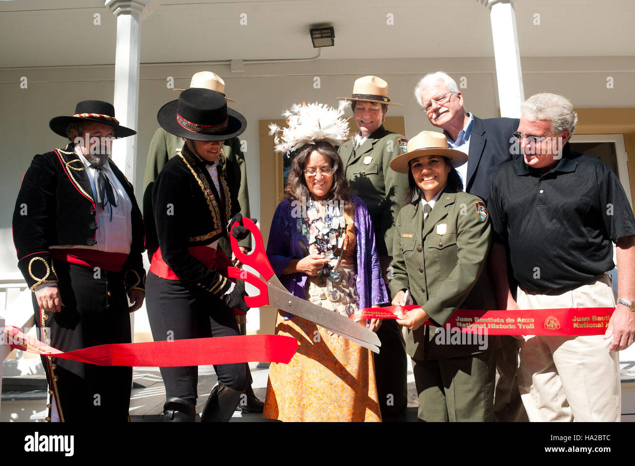 This image captures the opening event of the Anza Trail exhibit, which ...