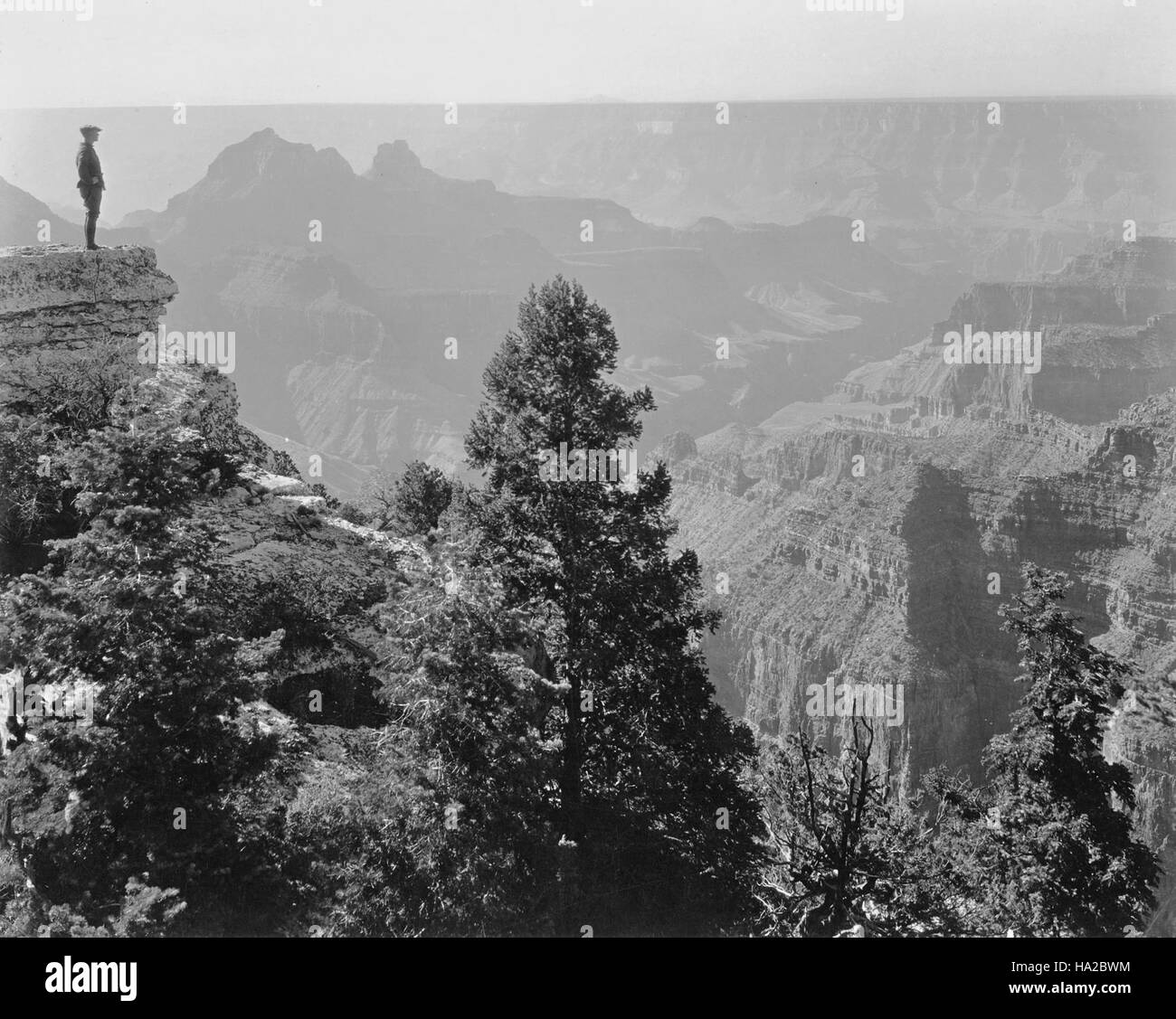 This photograph captures the breathtaking view from Bright Angel Point ...