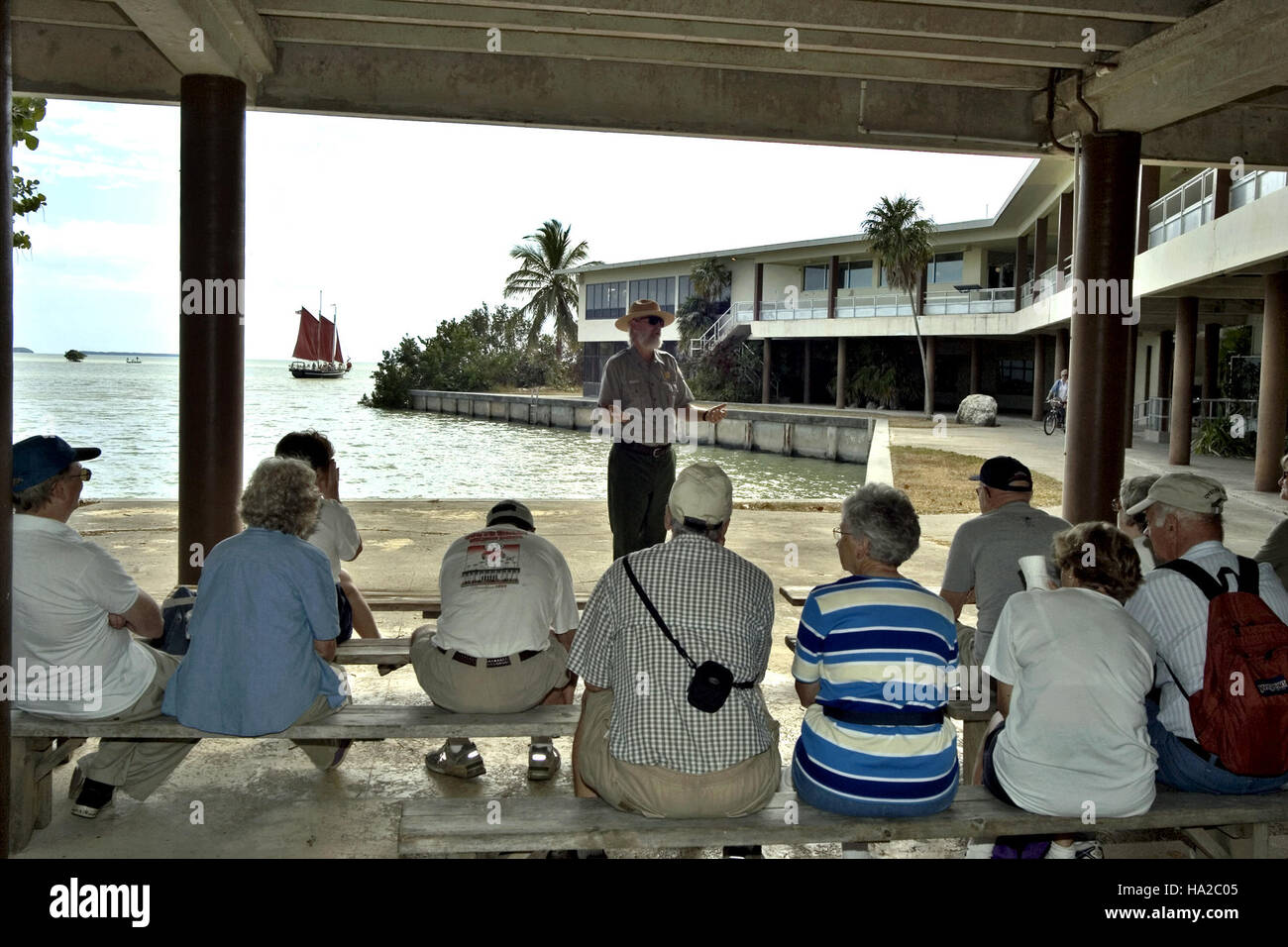 A ranger discusses the Everglades National Park ecosystem during a ...
