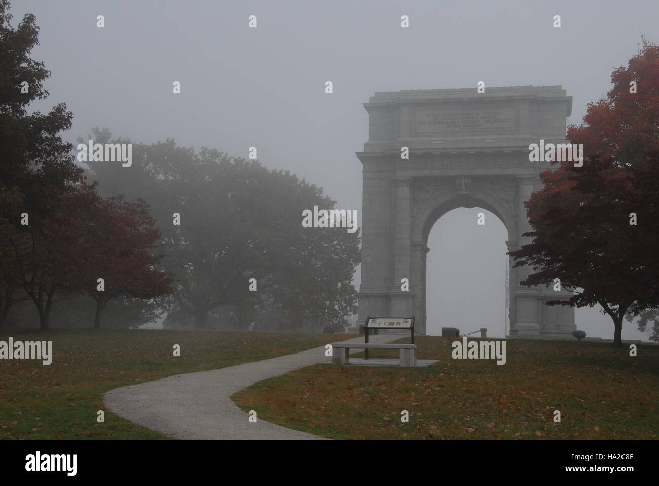 Fall fog envelops Valley Forge National Park, creating a mystical ...