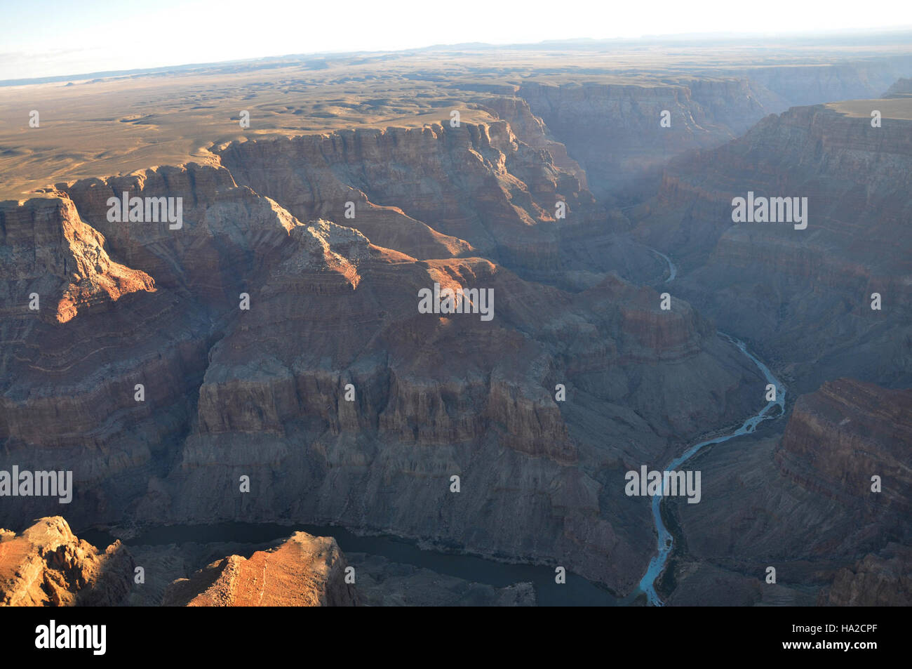 This aerial photograph of the Grand Canyon shows the confluence of the ...