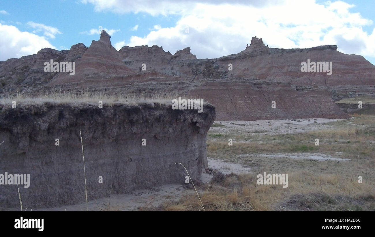 The Badlands National Park offers stunning views of its rugged terrain ...