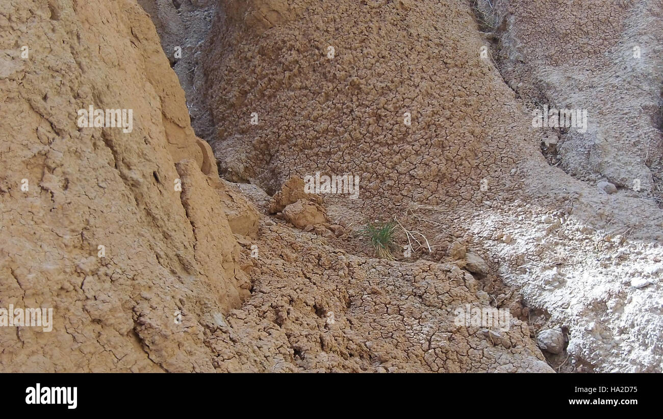 A view of Badlands National Park showing unique geological formations ...