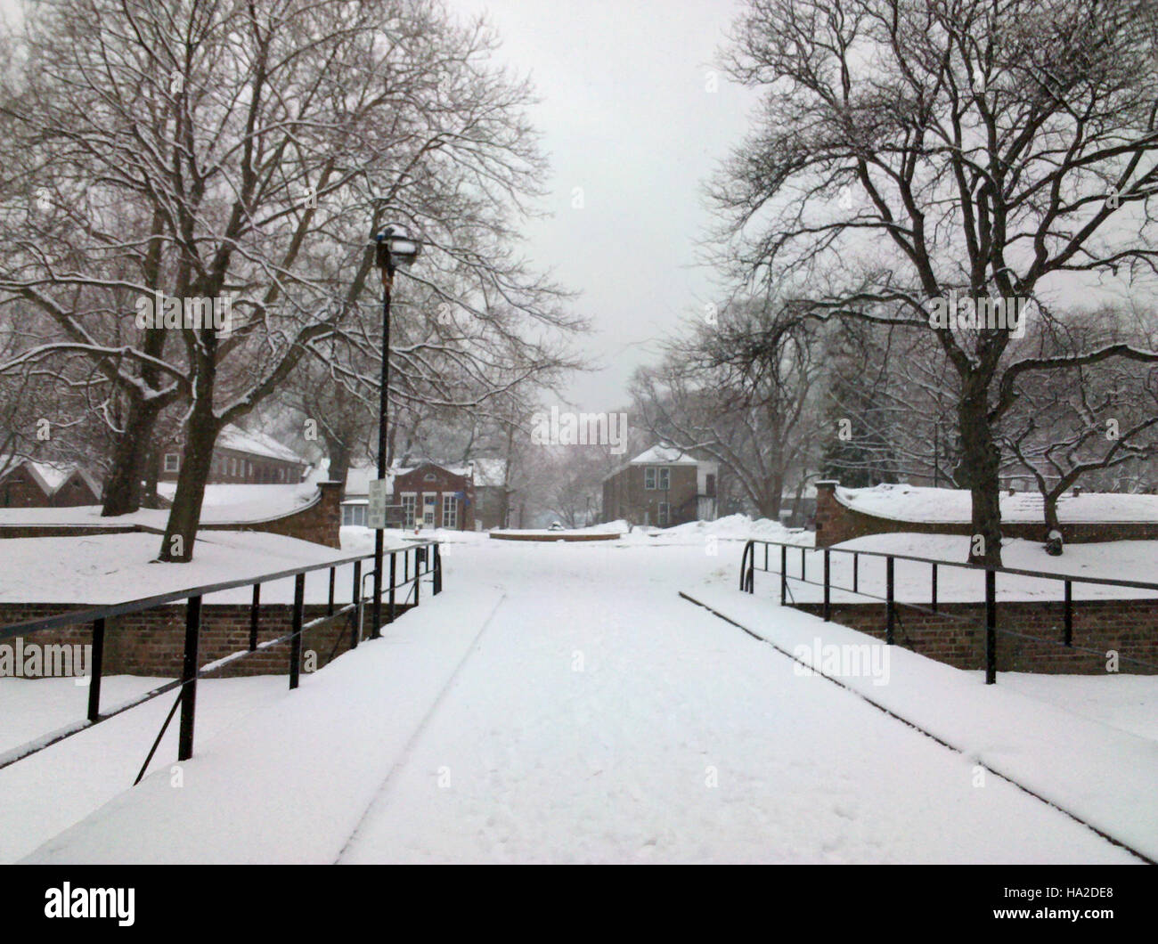 The view from Fort Jay’s Sally Port offers a historical perspective ...