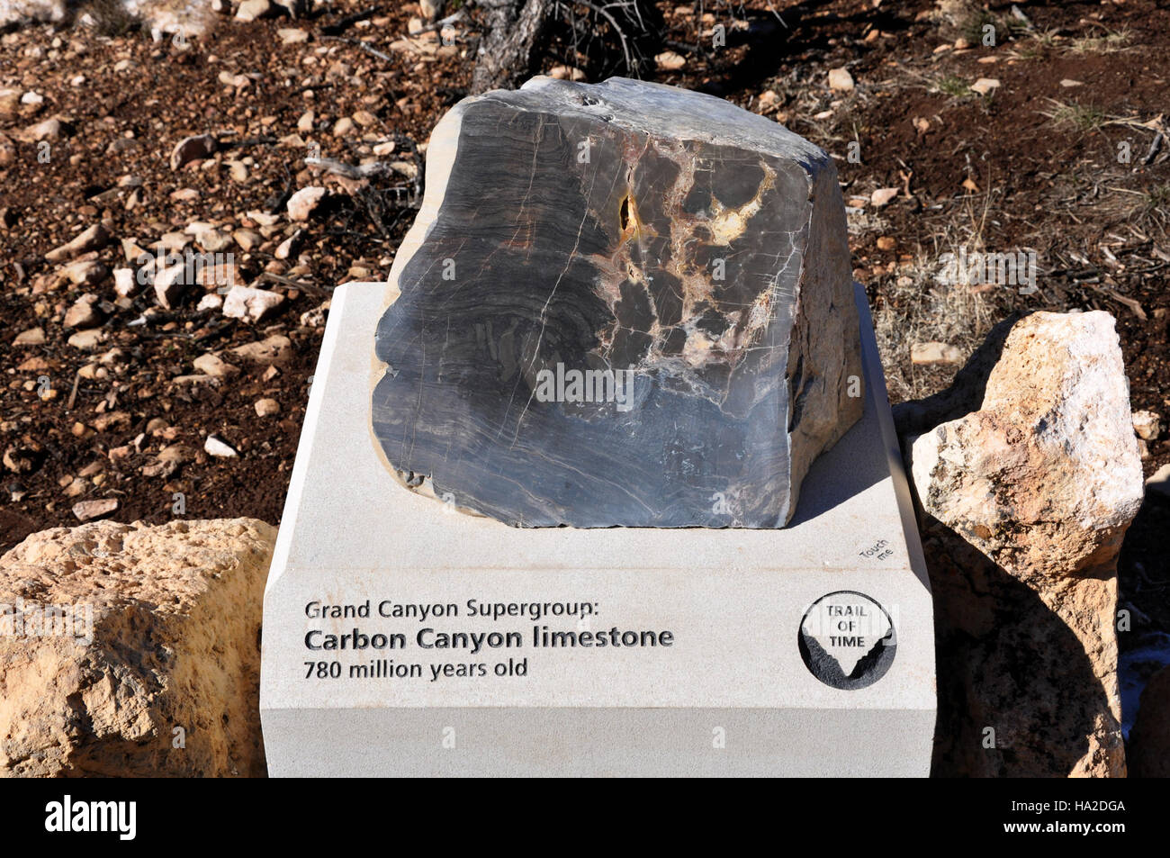 The Trail of Time exhibit at the Grand Canyon features Carbon Canyon ...