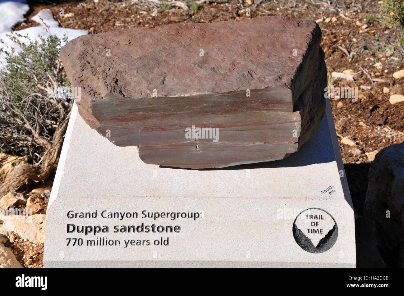 The Grand Canyon's Trail of Time exhibit features geological formations ...