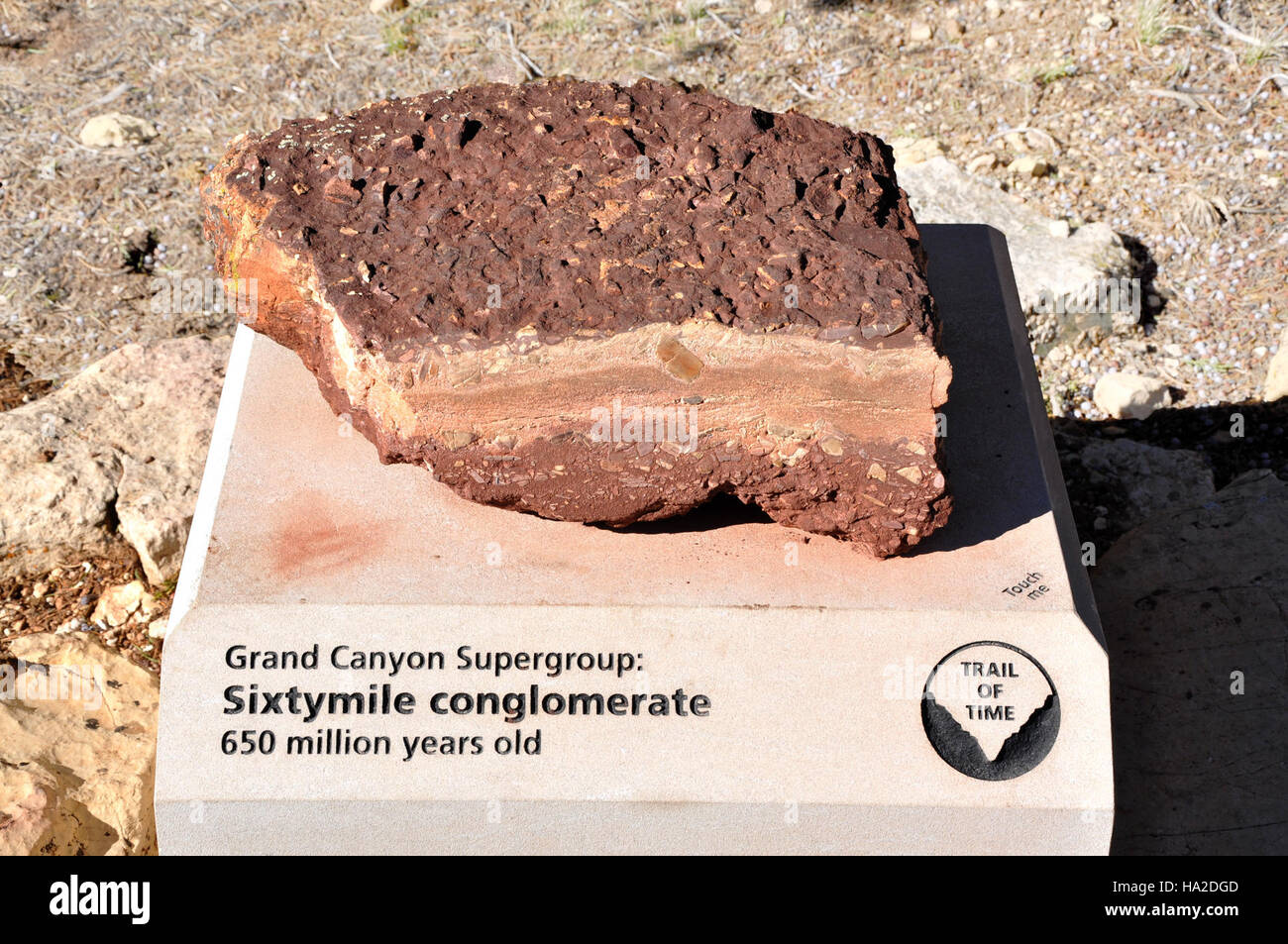 The Trail of Time exhibit at Grand Canyon National Park showcases the ...