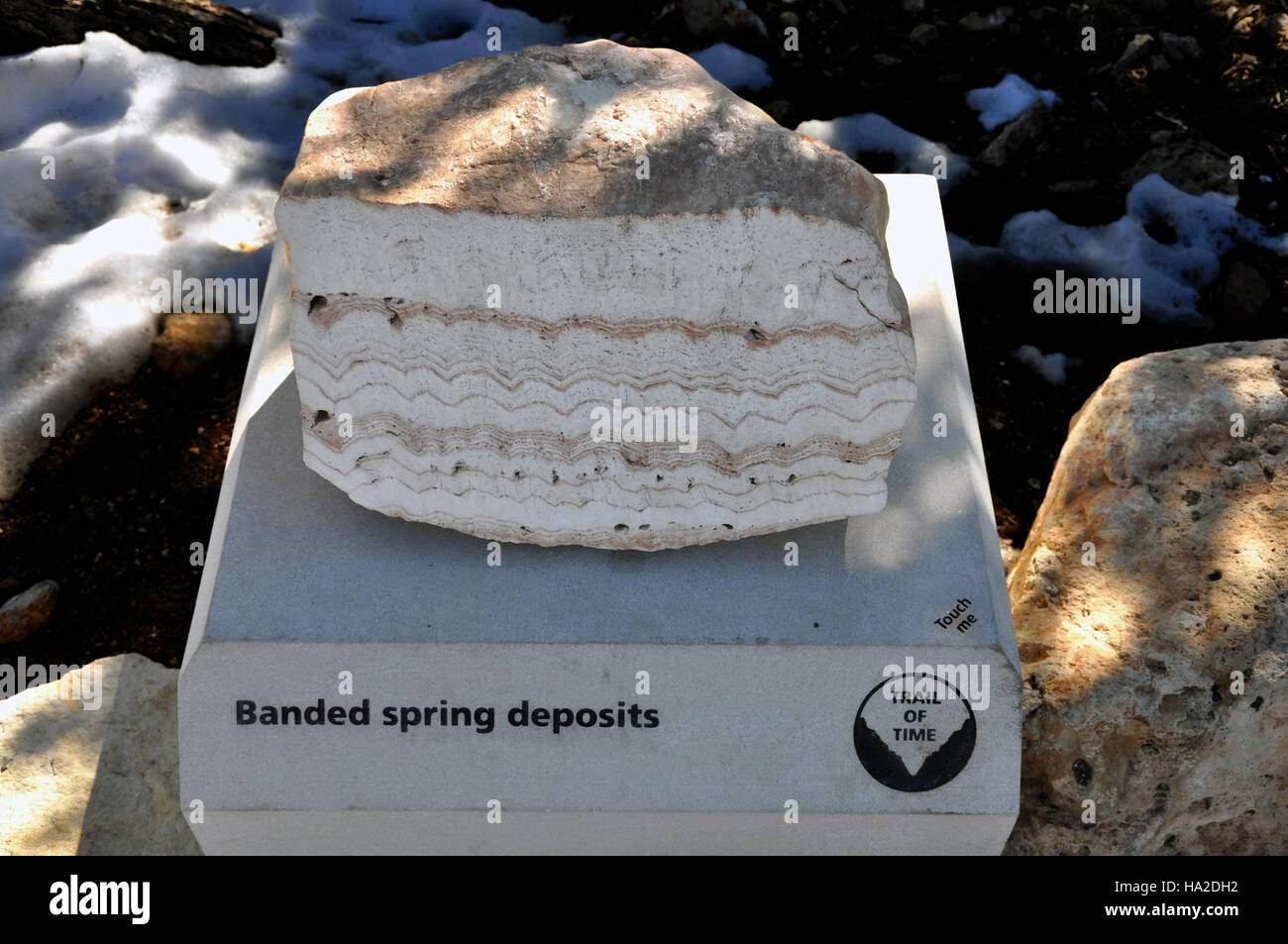 Grand Canyon Trail of Time - Banded spring deposits Stock Photo - Alamy
