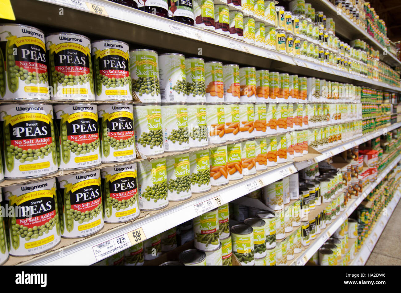 A grocery store featuring canned goods, fruits, and vegetables, managed ...