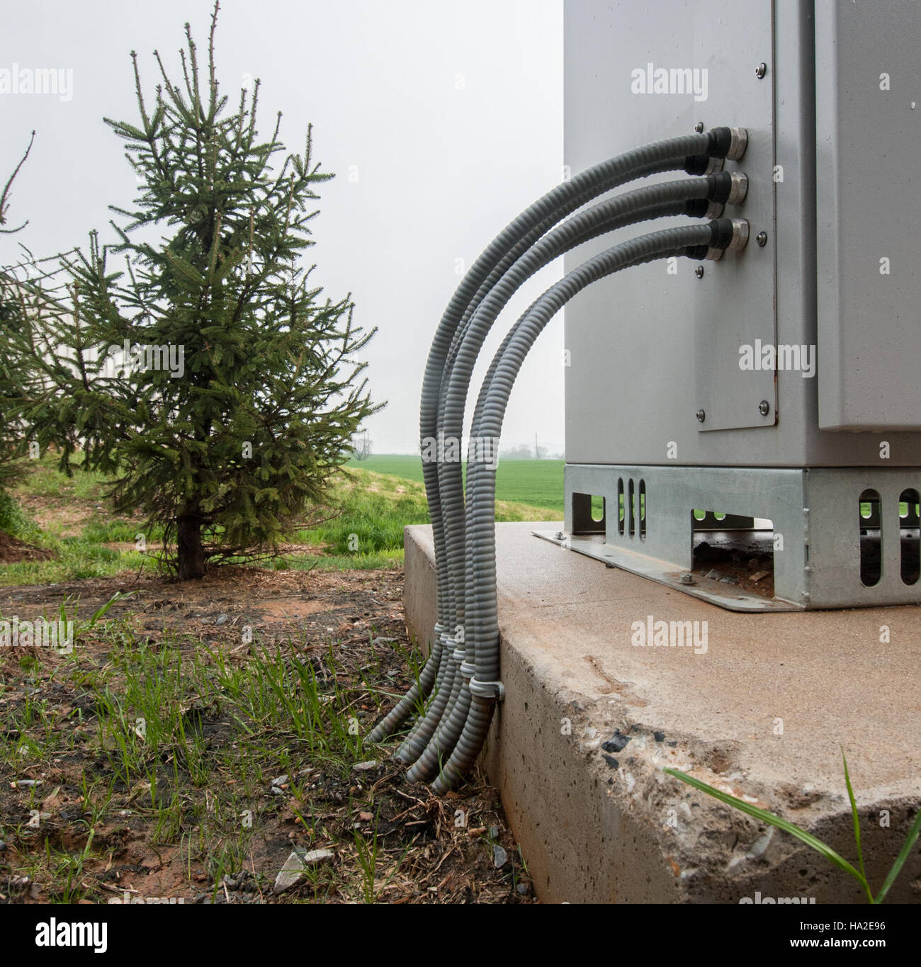 This image showcases a biodigester system and photovoltaic solar panels ...