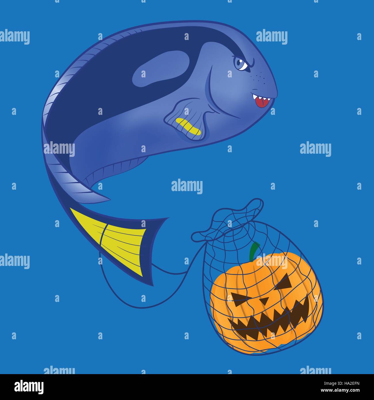 Blue tang fish Stock Vector Images - Alamy