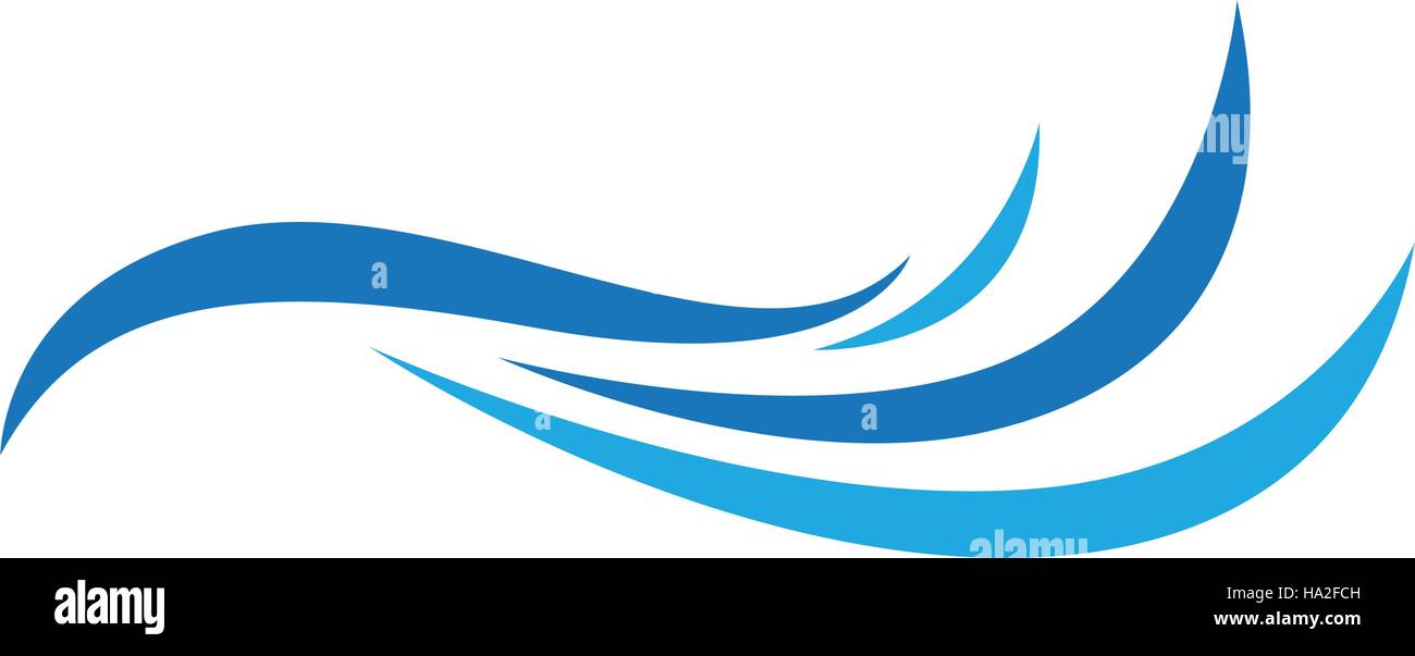 Vector Logo with yellow sun and blue sea waves. Vector logotype Stock ...