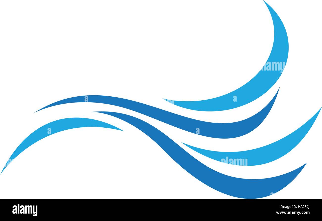 Vector Logo with yellow sun and blue sea waves. Vector logotype Stock ...