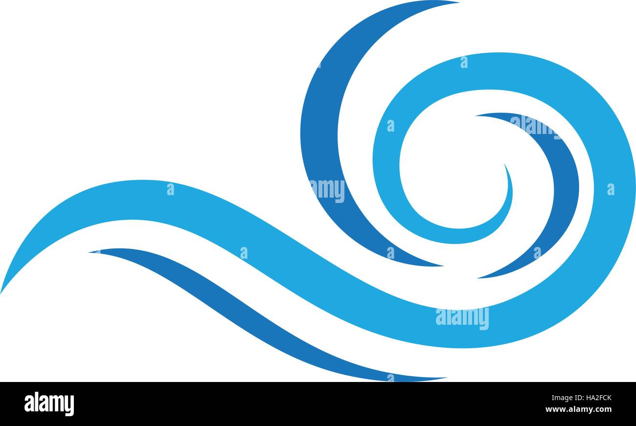 Vector Logo with yellow sun and blue sea waves. Vector logotype Stock ...