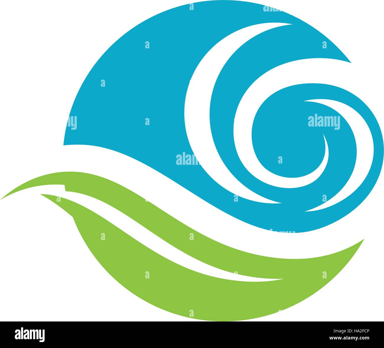 Vector Logo with yellow sun and blue sea waves. Vector logotype Stock ...