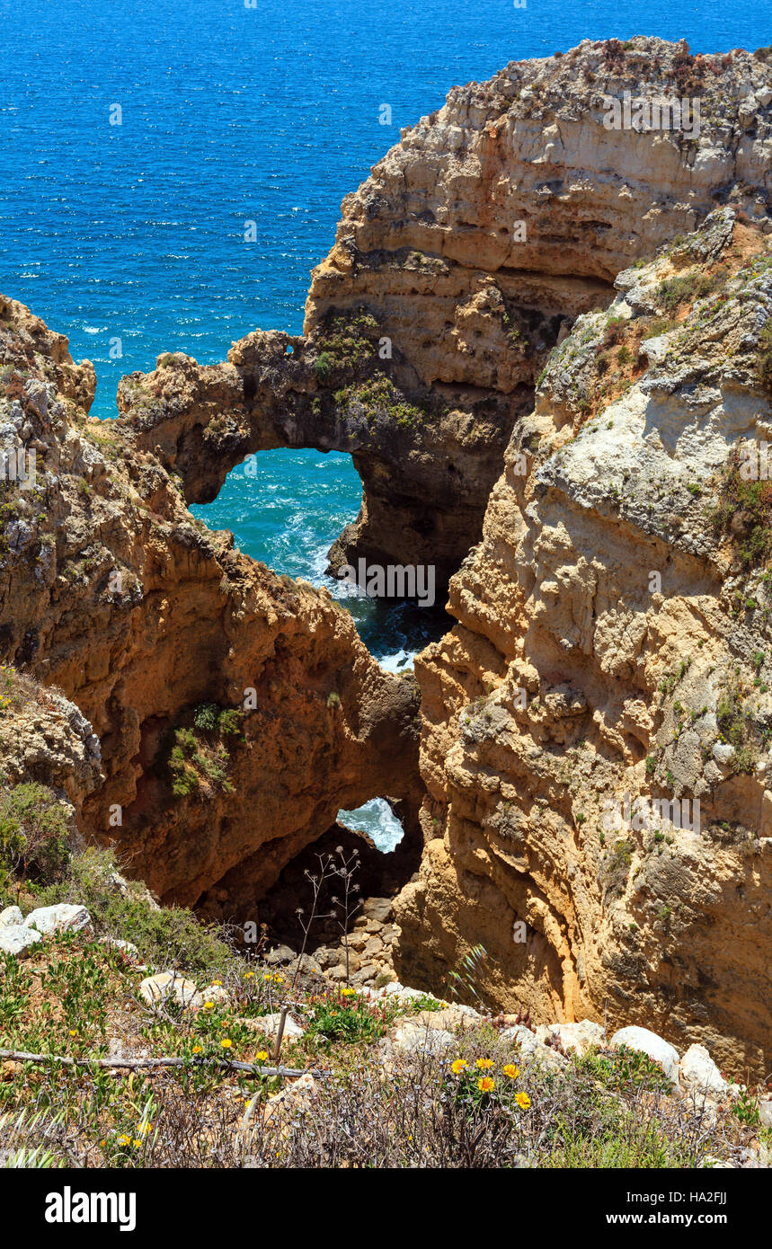 Rocky arch of Ponta da Piedade (Lagos, Algarve, Portugal Stock Photo ...