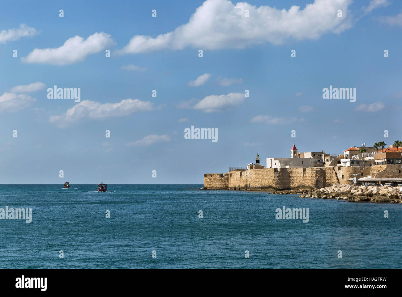 View of the city of Akko from the sea Stock Photo - Alamy