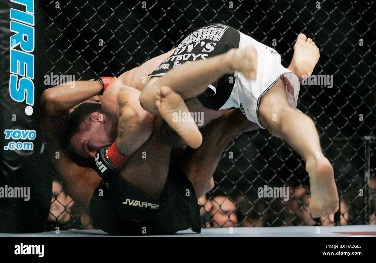 Sean Sherk, top, fights Hermes Franca during UFC 73 at the Arco Arena ...