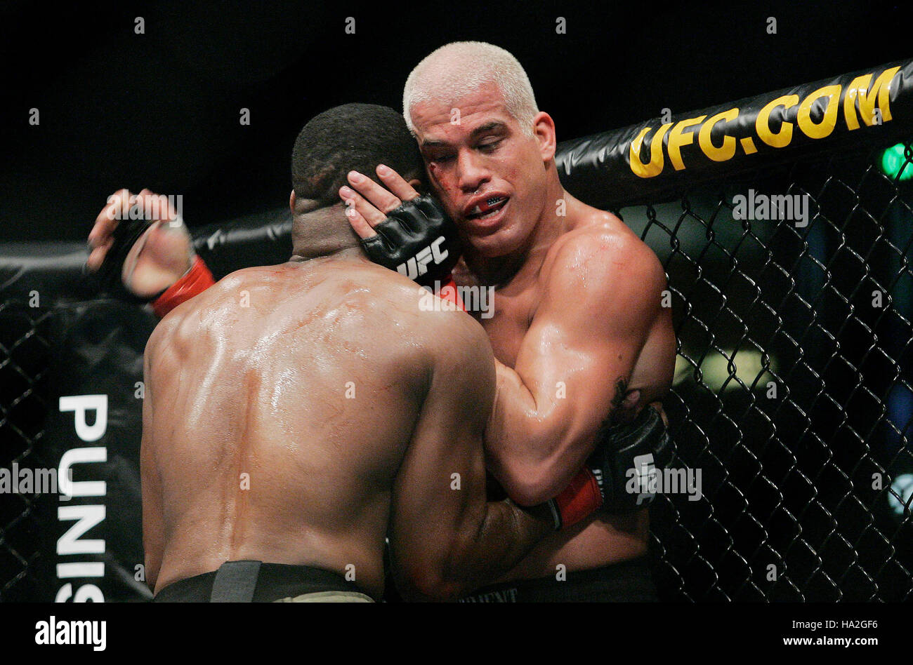 Tito Ortiz, right, fights Rashad Evans during UFC 73 at the Arco Arena ...