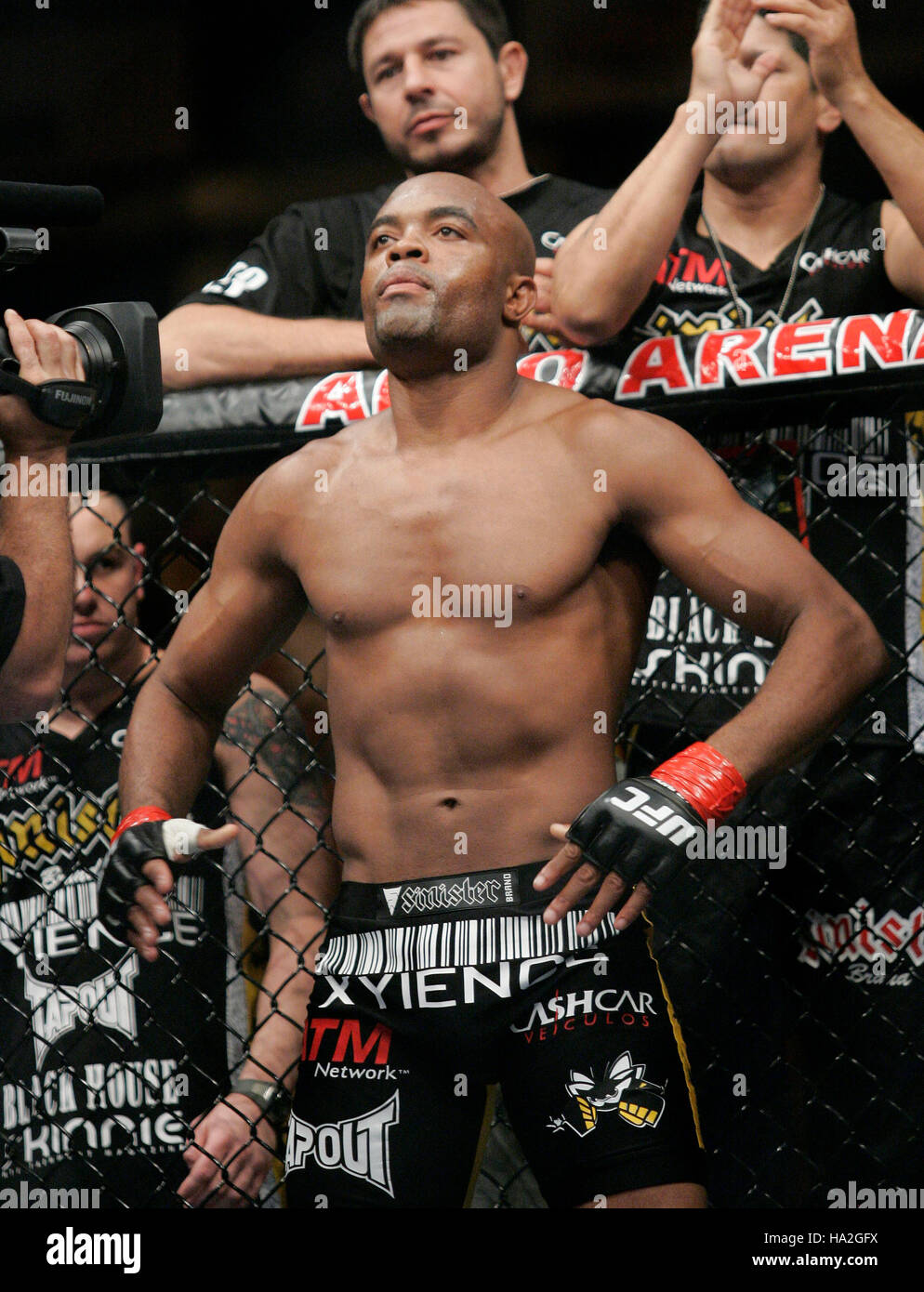 Anderson Silva before his fight with Nate Marquardt during UFC 73 at ...