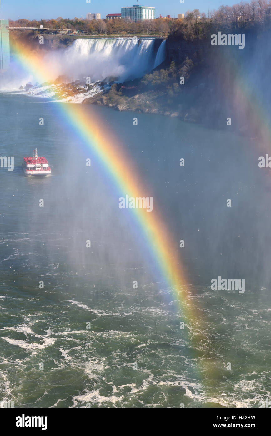 Niagara falls and colorful rainbow Stock Photo - Alamy