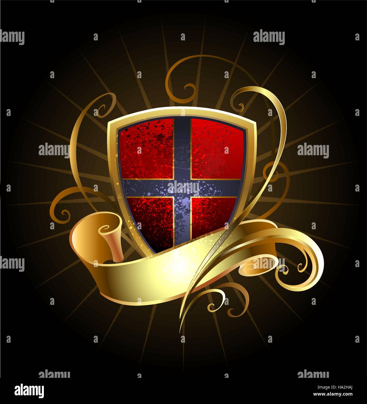 Shield ribbon emblem vector illustration Stock Vector Images - Alamy