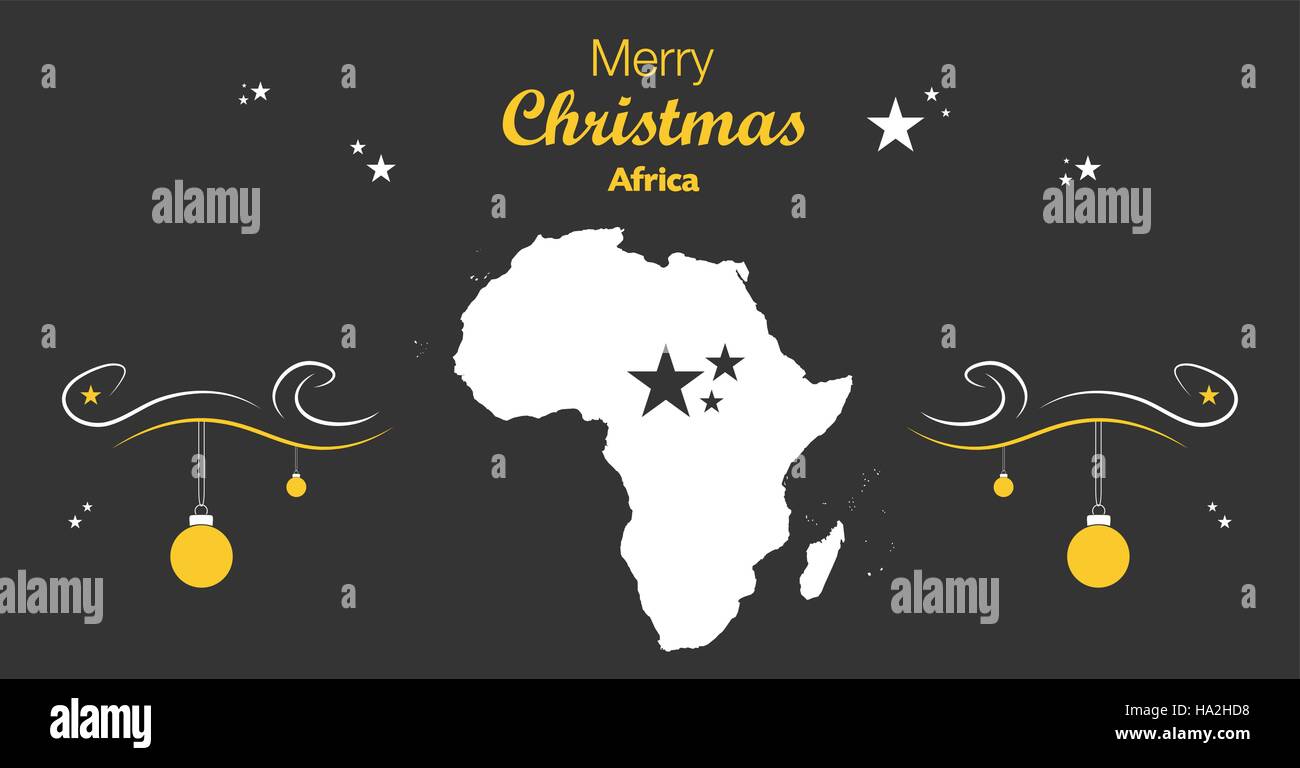 Merry Christmas illustration theme with map of Africa Stock Vector ...