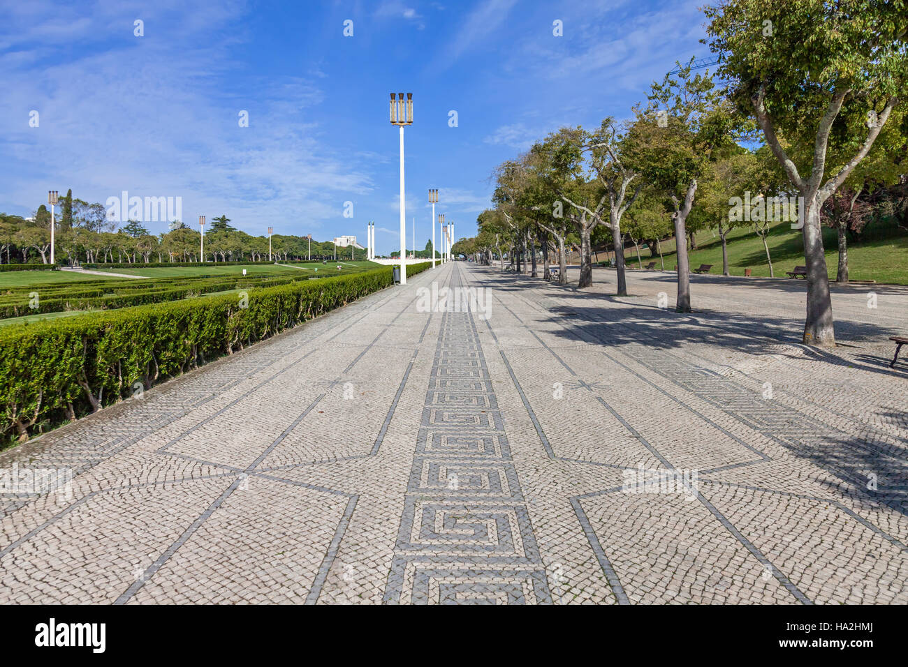 Lisbon, Portugal. Typical Portuguese handmade cobblestone pavement in ...