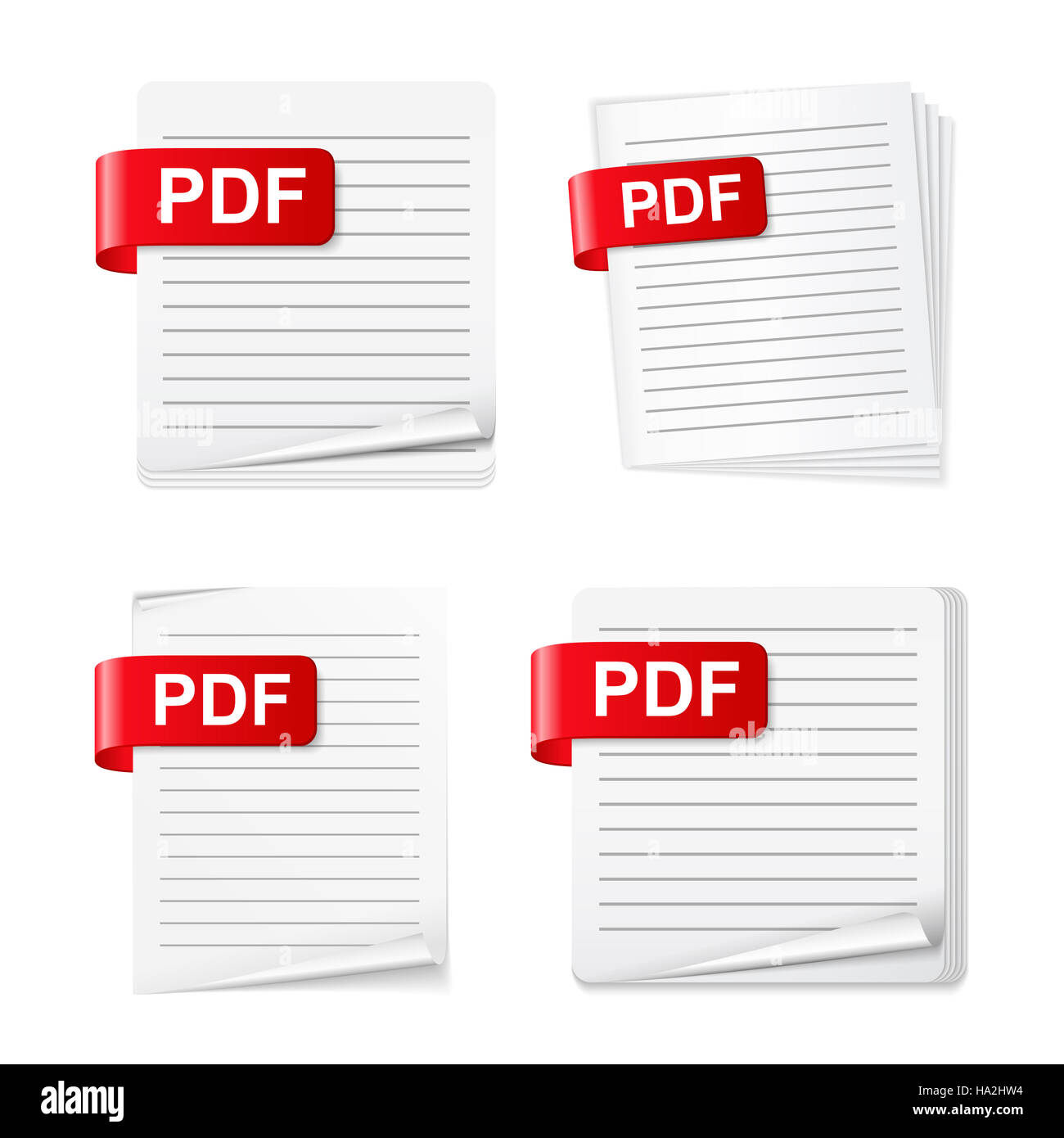Set of different PDF File icons Stock Photo - Alamy