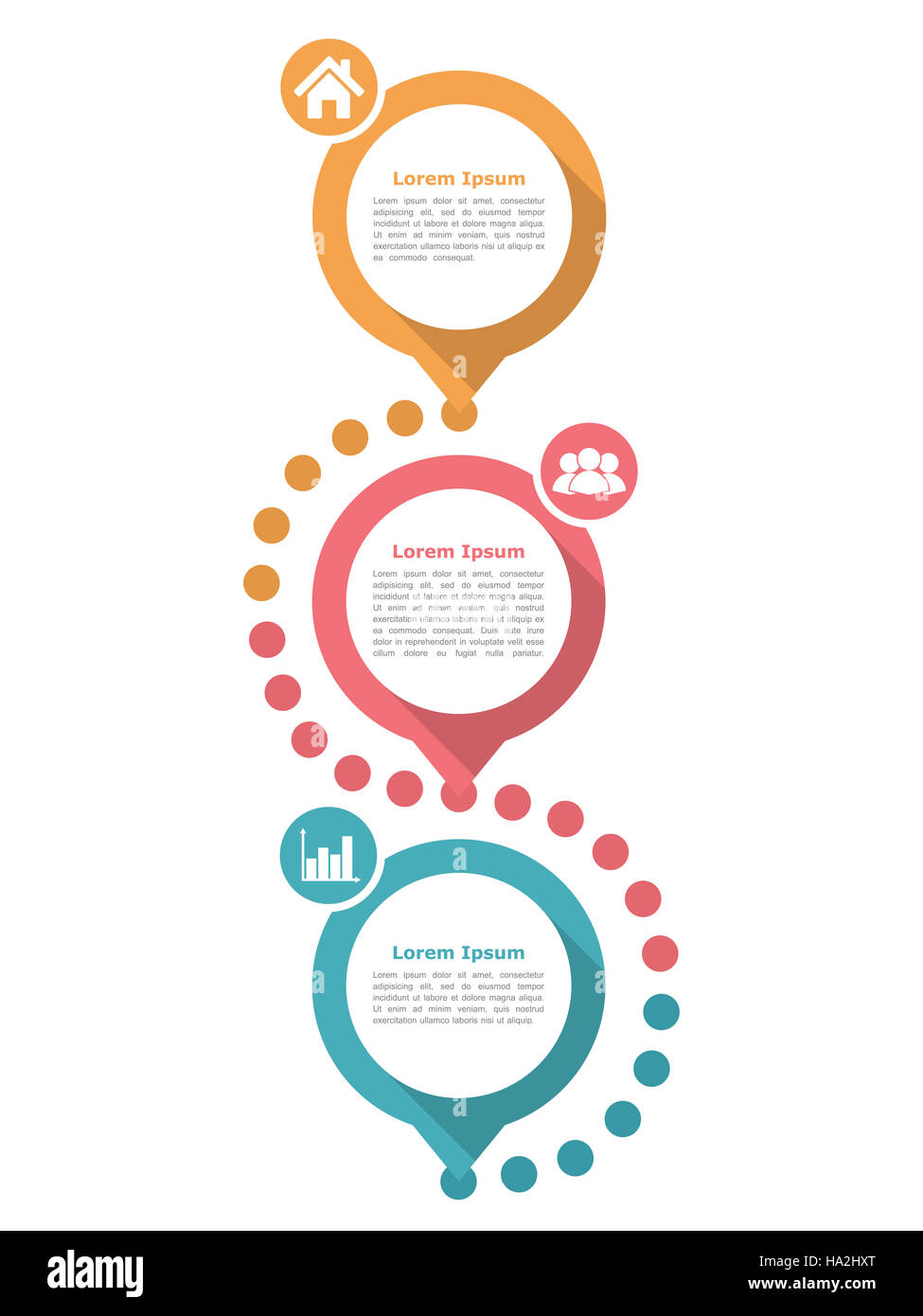 Diagram template with three options or steps, infographics design ...
