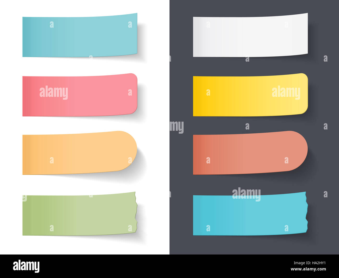 Set of blank colored sticky papers Stock Photo - Alamy
