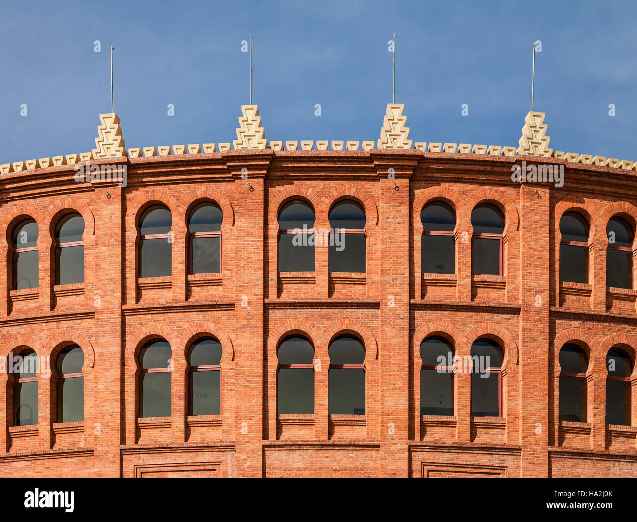 Campo Pequeno Bullring Arena. Detail of windows in the 19th century ...