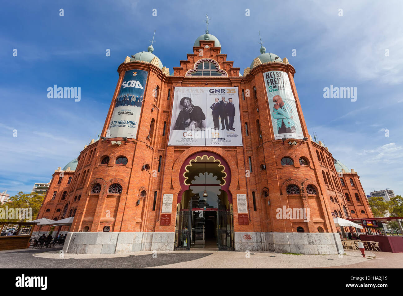 Campo Pequeno Bullring Arena main entrance. Portugal oldest and most ...