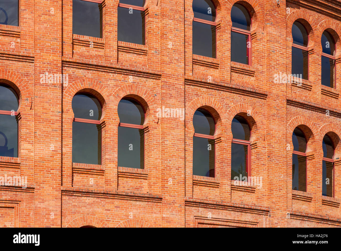 Campo Pequeno Bullring Arena. Detail of windows in the 19th century ...