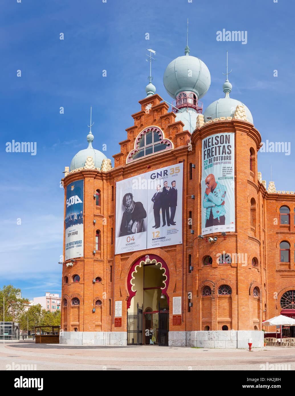 Campo Pequeno Bullring Arena main entrance. Portugal oldest and most ...