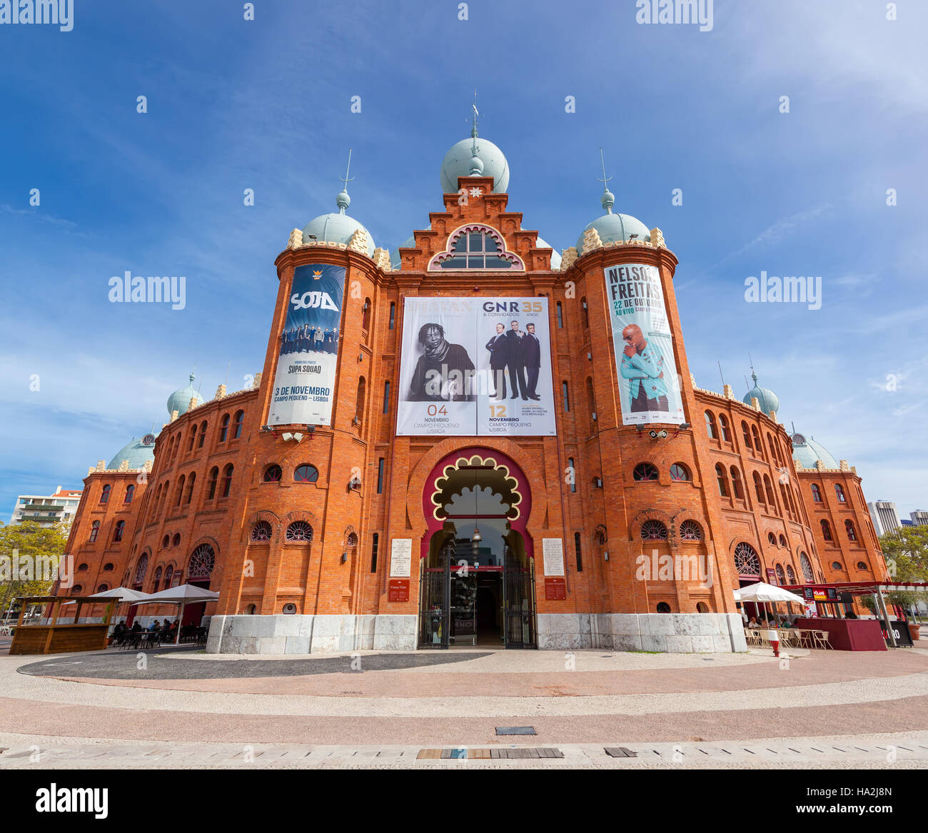Campo Pequeno Bullring Arena main entrance. Portugal oldest and most ...
