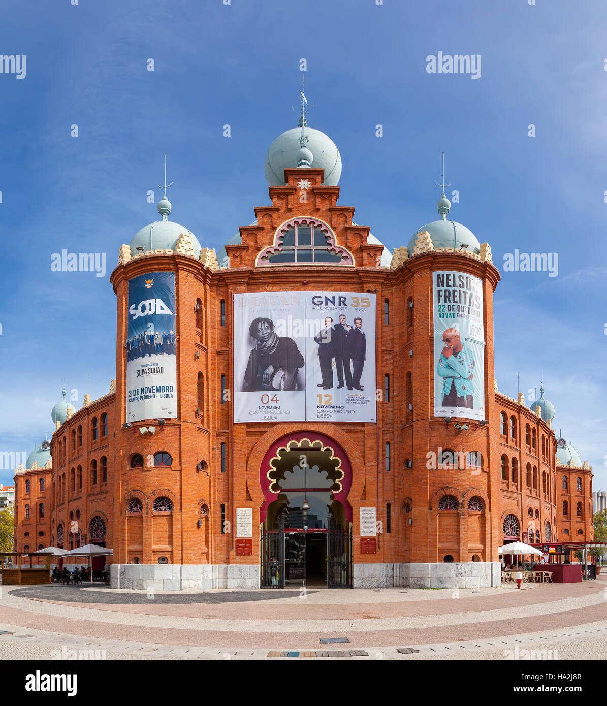 Campo Pequeno Bullring Arena main entrance. Portugal oldest and most ...