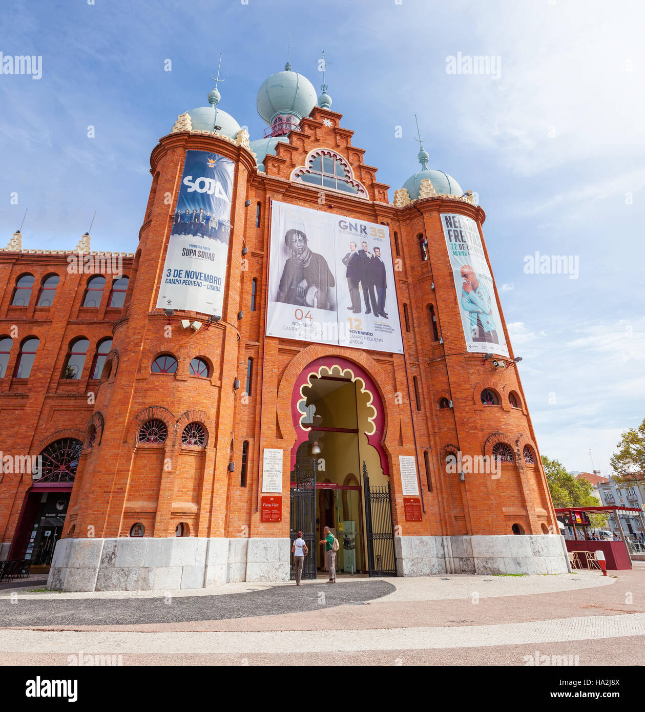 Campo Pequeno Bullring Arena main entrance. Portugal oldest and most ...