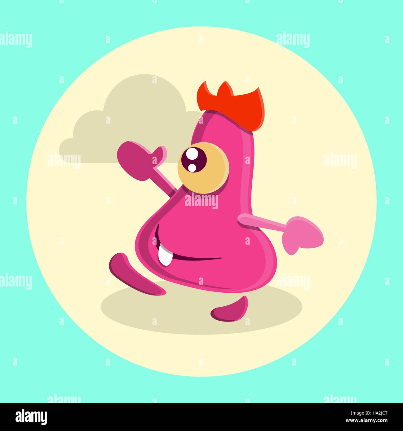 Cute happy smiling monster. Positive mood vector character. Fun kids ...