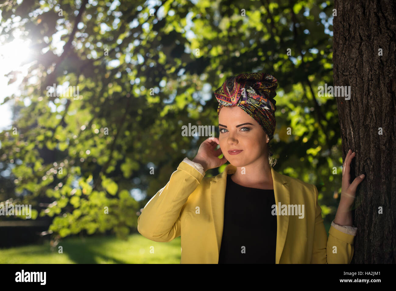 Woman up in a tree hi-res stock photography and images - Alamy