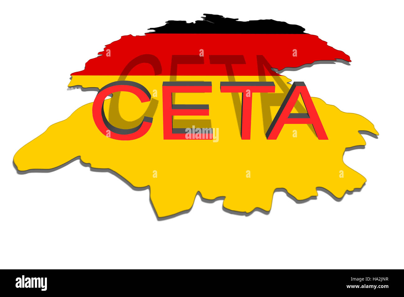 CETA - comprehensive economic and trade agreement on Germany map Stock ...