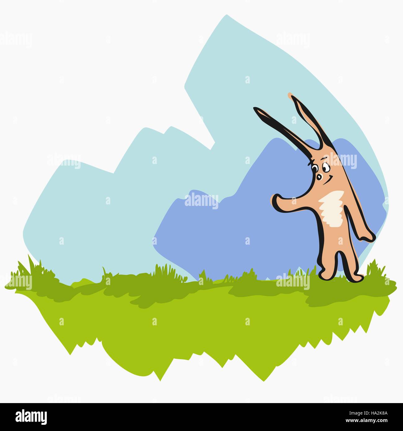 Baby rabbits grass Stock Vector Images - Alamy