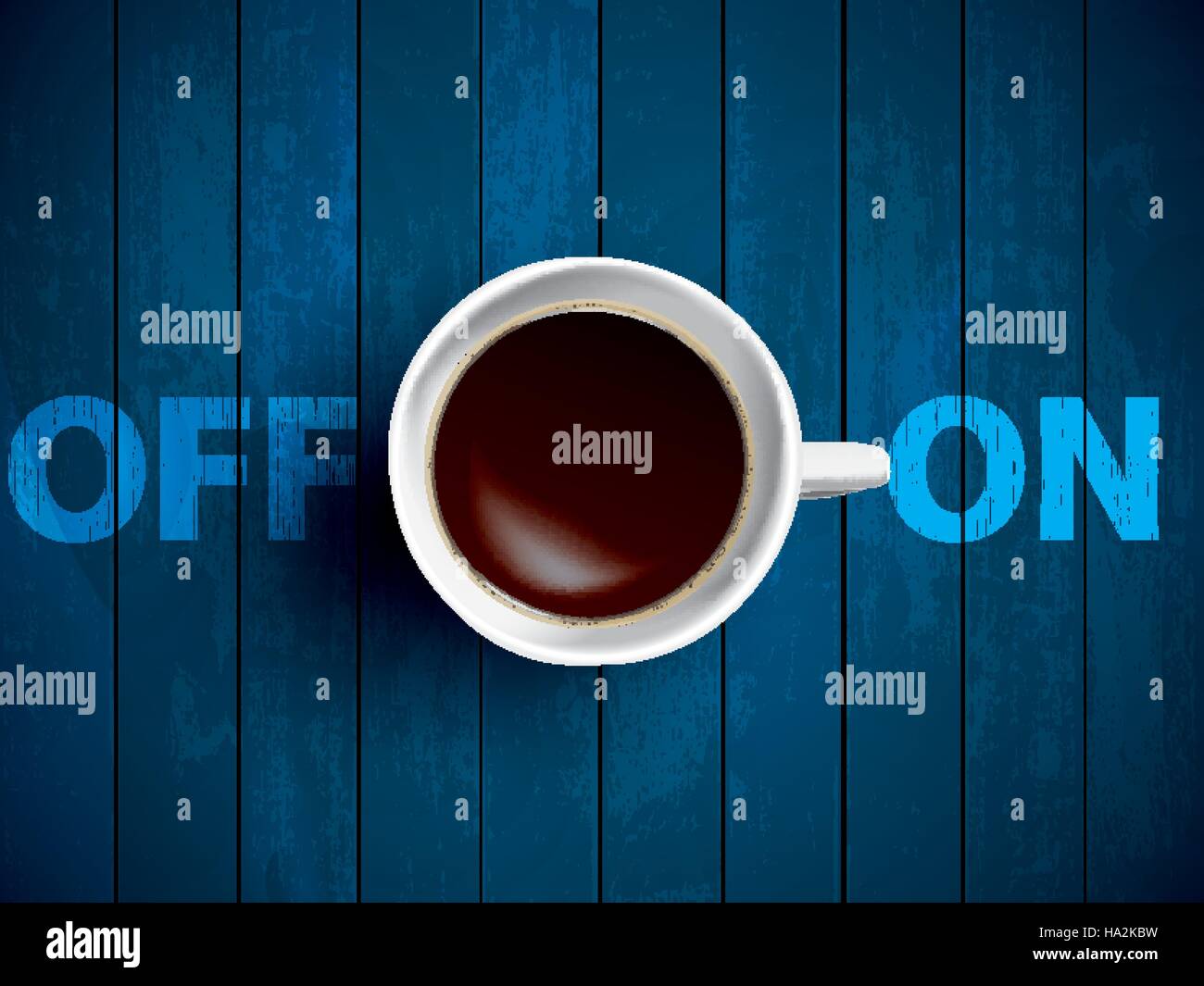 Coffee cup concept - off and on illustration, fresh concept Stock ...