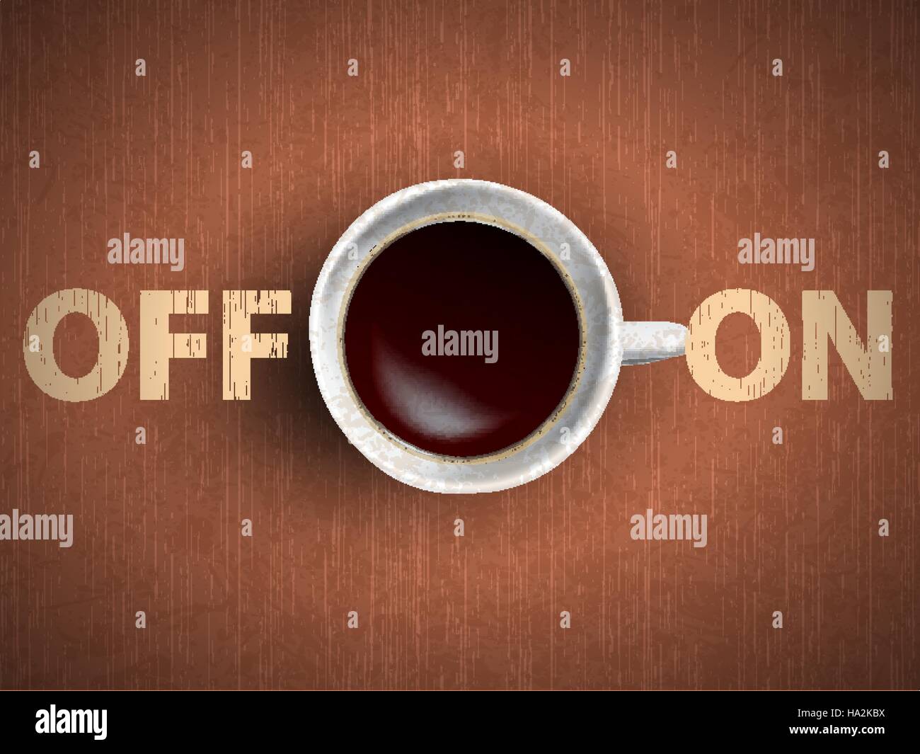 Coffee cup concept - off and on illustration, fresh concept Stock ...
