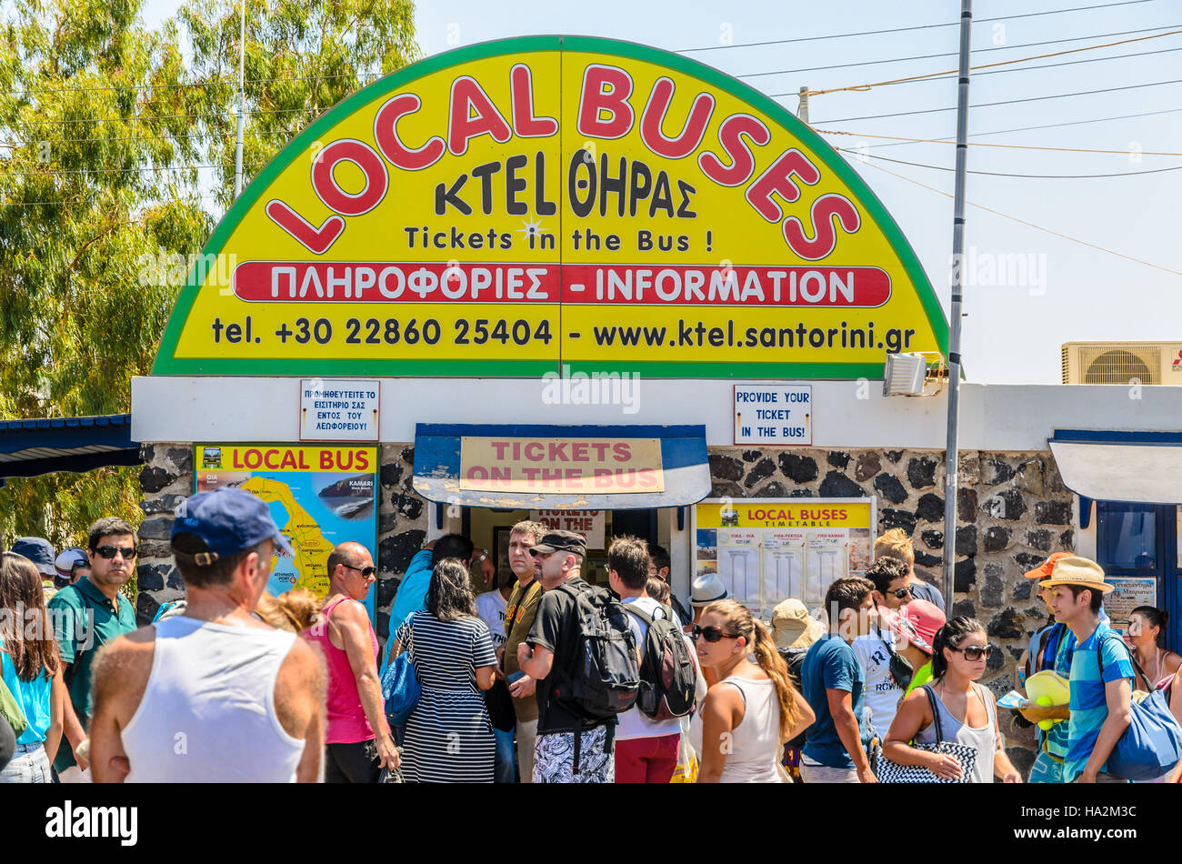 Santorini bus stop High Resolution Stock Photography and Images - Alamy