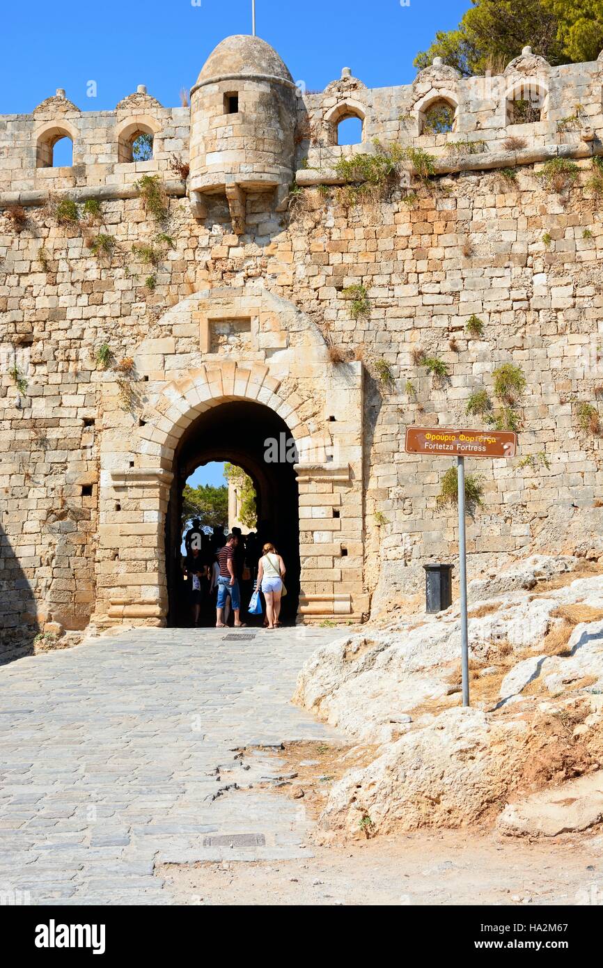 View of the Venetian castle main gate, Rethymno, Crete, Greece, Europe ...