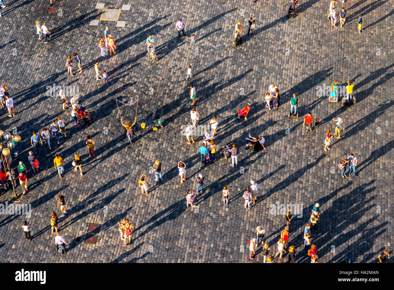Top view on the crowded square Stock Photo - Alamy