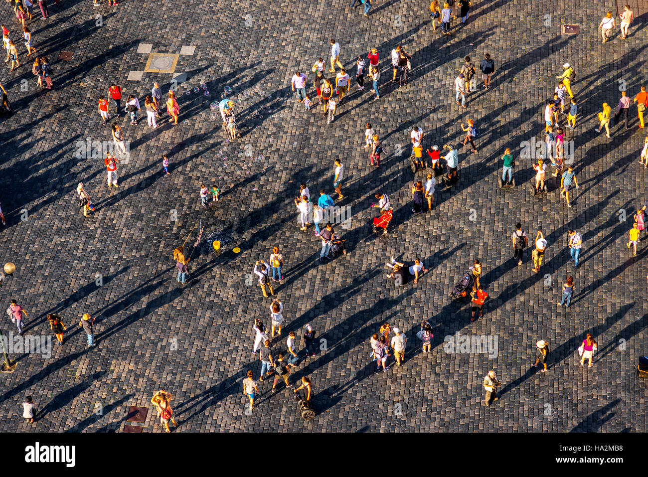 Top view on the crowded square Stock Photo - Alamy