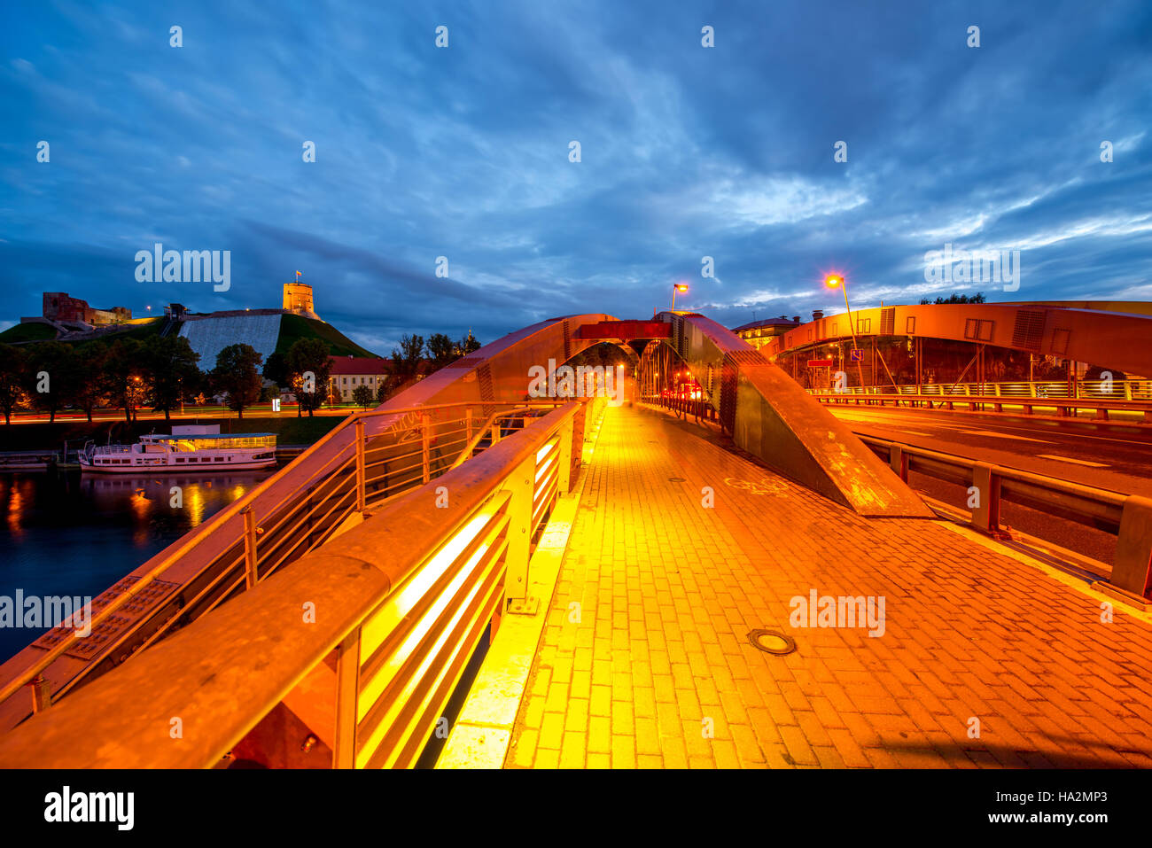 Night city view in Vilnius Stock Photo - Alamy